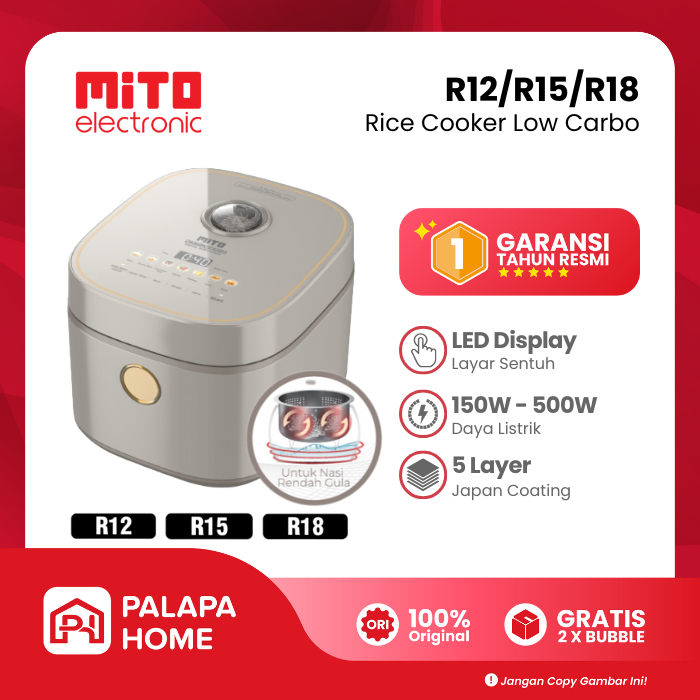 Jual Mito Rice Cooker Digital Low Watt | Mejikom Lo Karbo R12 R15 R18 ...