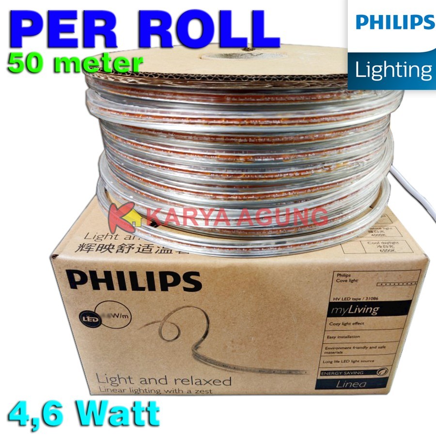 Jual [ROLL] Philips LED Strip 4,6 Watt DLI 31086 HV 50M Original ...