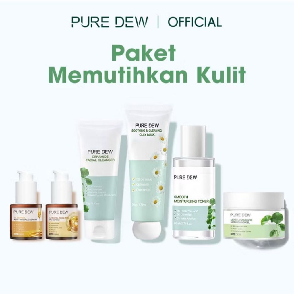 Jual Pure Dew - Paket Memutihkan Kulit / Pure Dew Cleanser Facial ...