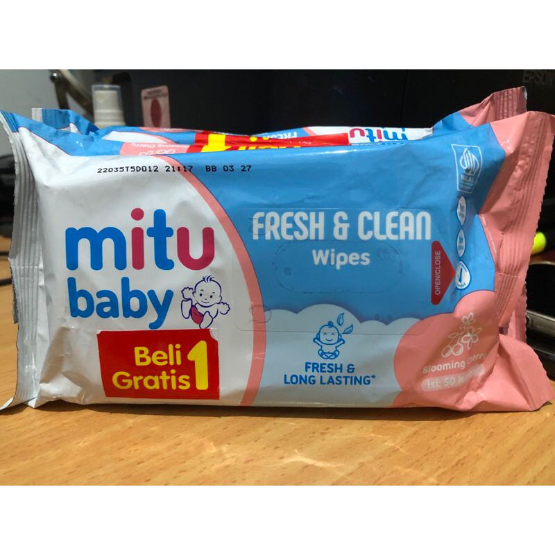 Jual Mitu tissue basah 50+50 buy1get1 blooming cherry | Shopee Indonesia