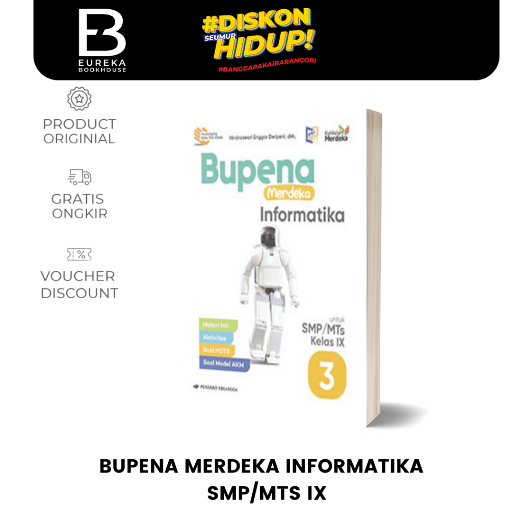 Jual ERLANGGA - BUPENA MERDEKA INFORMATIKA SMP/MTS KELAS 9/KM - KURIKULUM MERDEKA | Shopee Indonesia