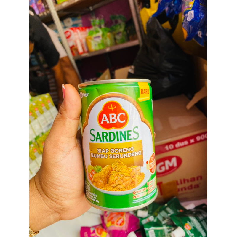 Jual ABC Sardines Siap Goreng Bumbu Serundeng 400g exp 2026 | Shopee Indonesia