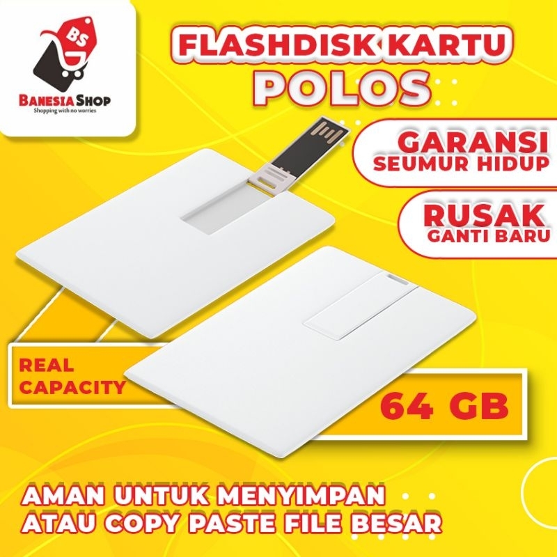 Jual Flashdisk Kartu Polos 64GB Flash Disk Kartu Polos 64GB Flashdisk ...
