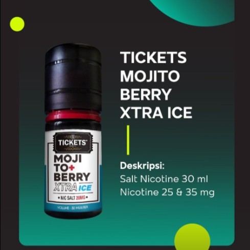 Jual Liquid EJM Tickets Mojito Berry Xtra Ice Saltnic 30ML [ VAPEKU88 ...