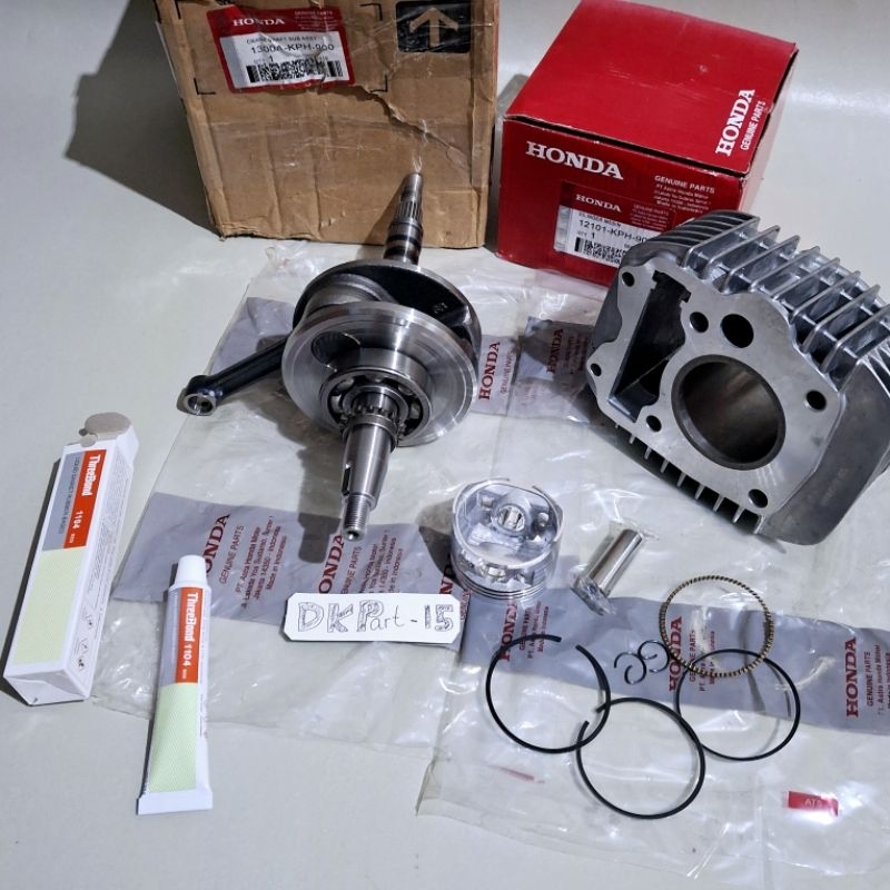Jual Blok seher komplit isi piston kit KPH plus Kruk as assy + bearing kanan & kiri bonus lem ...