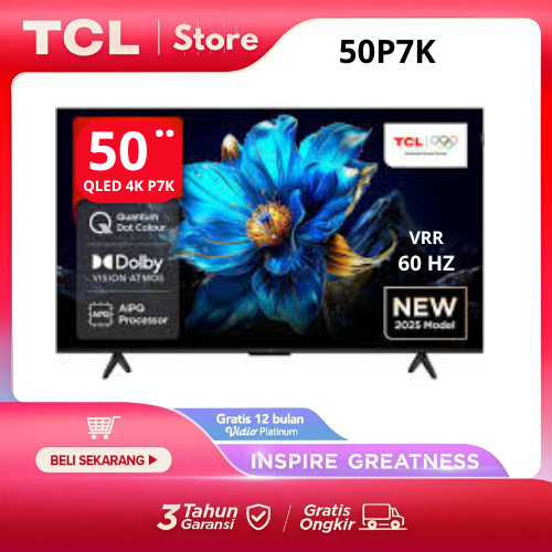 Jual TCL QLED 50 Inch P7K - 4K Quantum Dot UHD TV - HVA PANEL SCREEN - HDR Brightness - Dolby ...