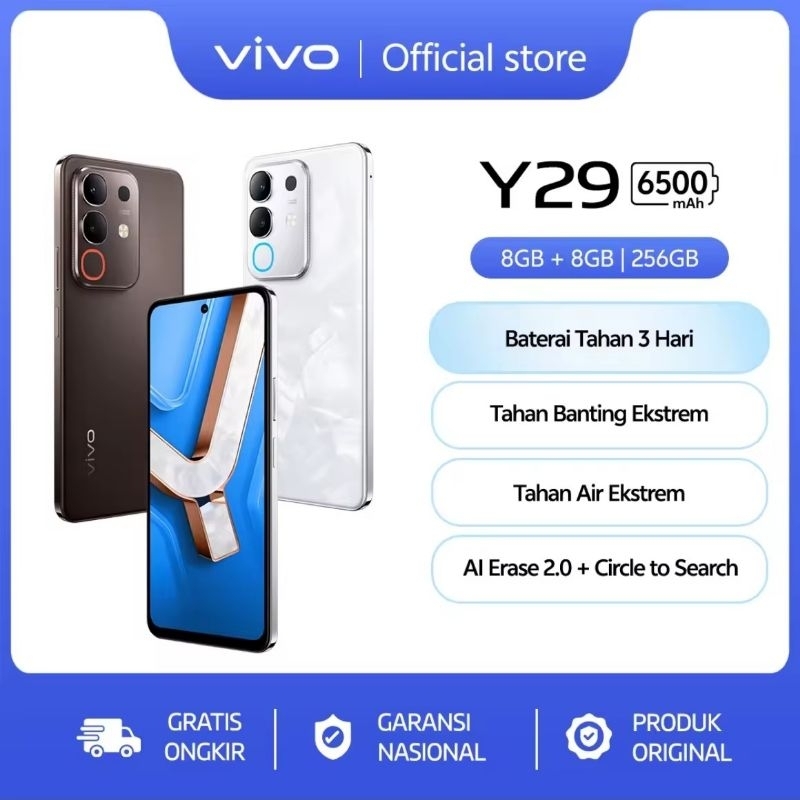 Jual VIVO Y29 8/256 IP69 6500mAh GARANSI RESMI FRESH NO REPACK SEGEL ASLI ORIGINAL BELUM ...