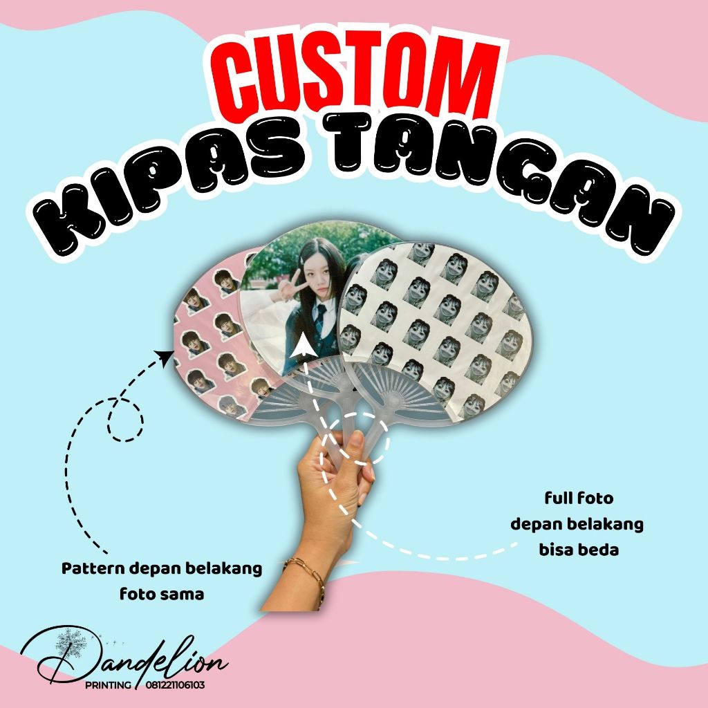 Jual Kipas Custom Foto dan Logo / Hand Fan Kpop / Merchandise Kipas ...