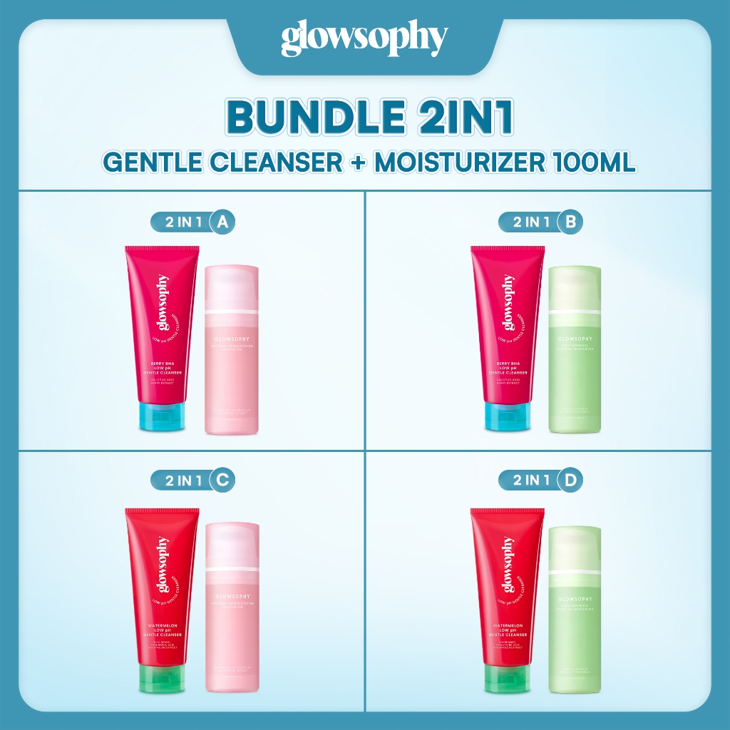 Jual Glowsophy Bundle 2in1 Clean & Moist Duo - Gentle Cleanser ...