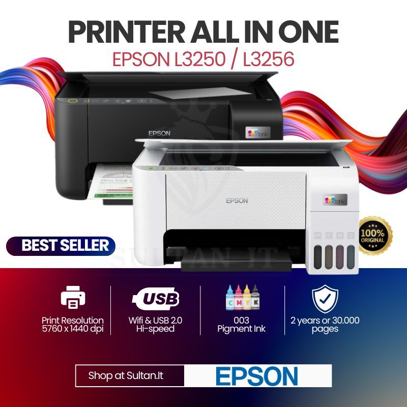Jual BEST SELLER Printer Epson L3250 (Warna Hitam) / L3256 (Warna Putih) Wifi All in One Printer ...