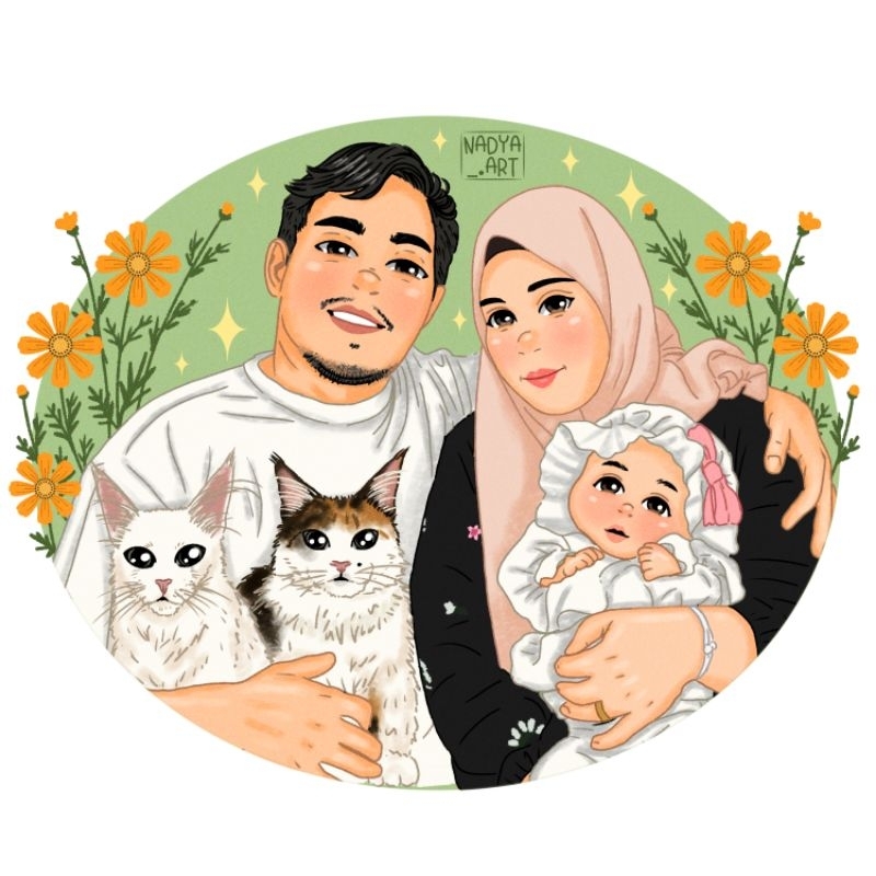 Jual Commission Art//Jasa membuat foto jadi gambar kartun ilustrasi ...