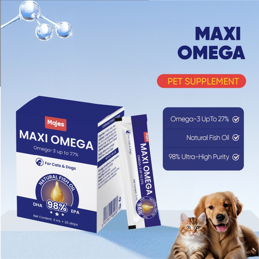 Jual Majes Natural Fish Oil Maxi Omega Cat Supplements 3mlx20 strips ...