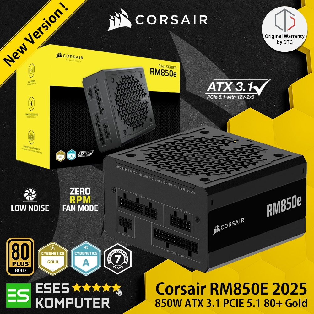Jual PSU Corsair RMe Series RM850e 2025 ATX3.1 PCIE5.1 850Watt 80 Plus Gold Fully Modular ...
