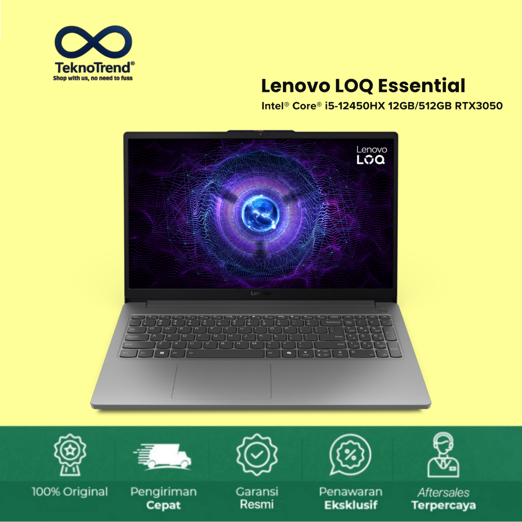 Jual Lenovo LOQ Essential 15IAX9E 8UID Intel Core i5 12450HX 12GB/512GB ...