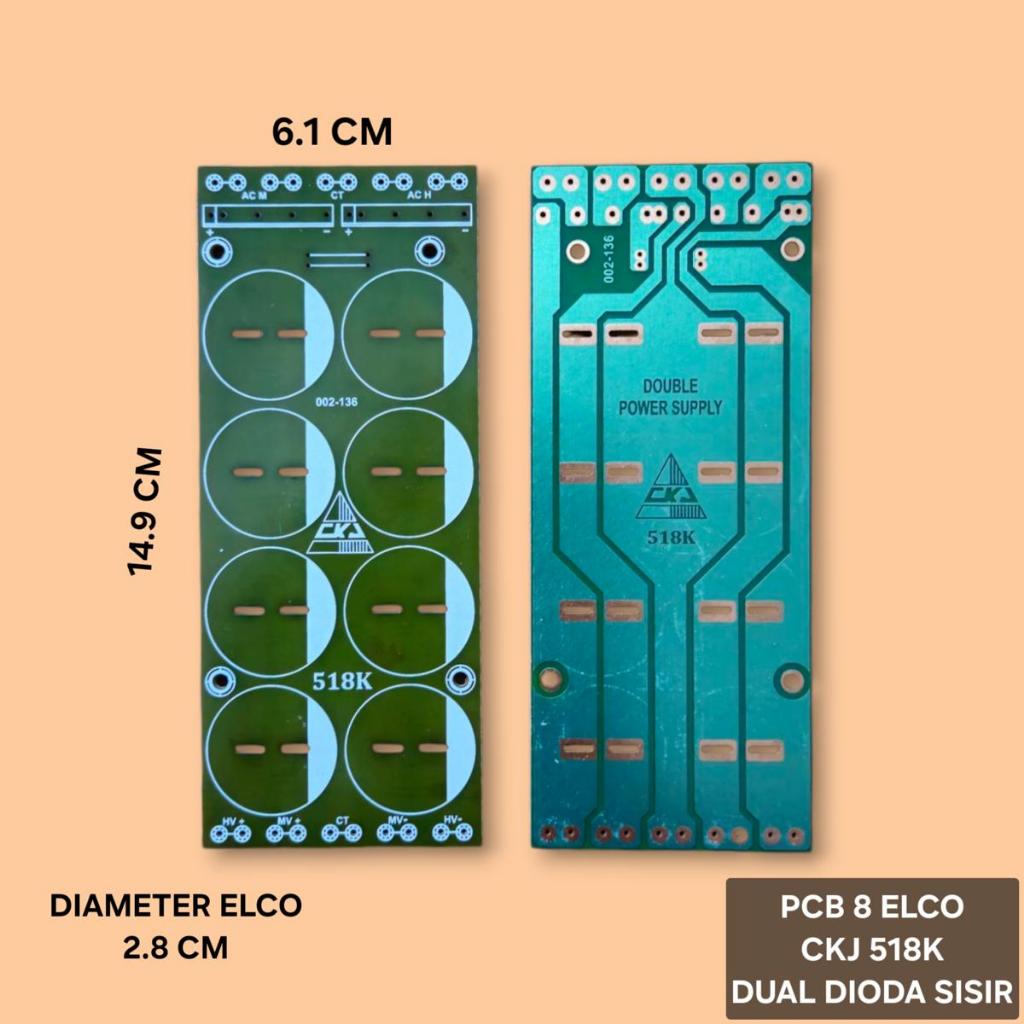 Jual PCB 8 Elco CKJ 518K / Power Bank 8 Elco / PCB Elko 8 518 K (2 ...