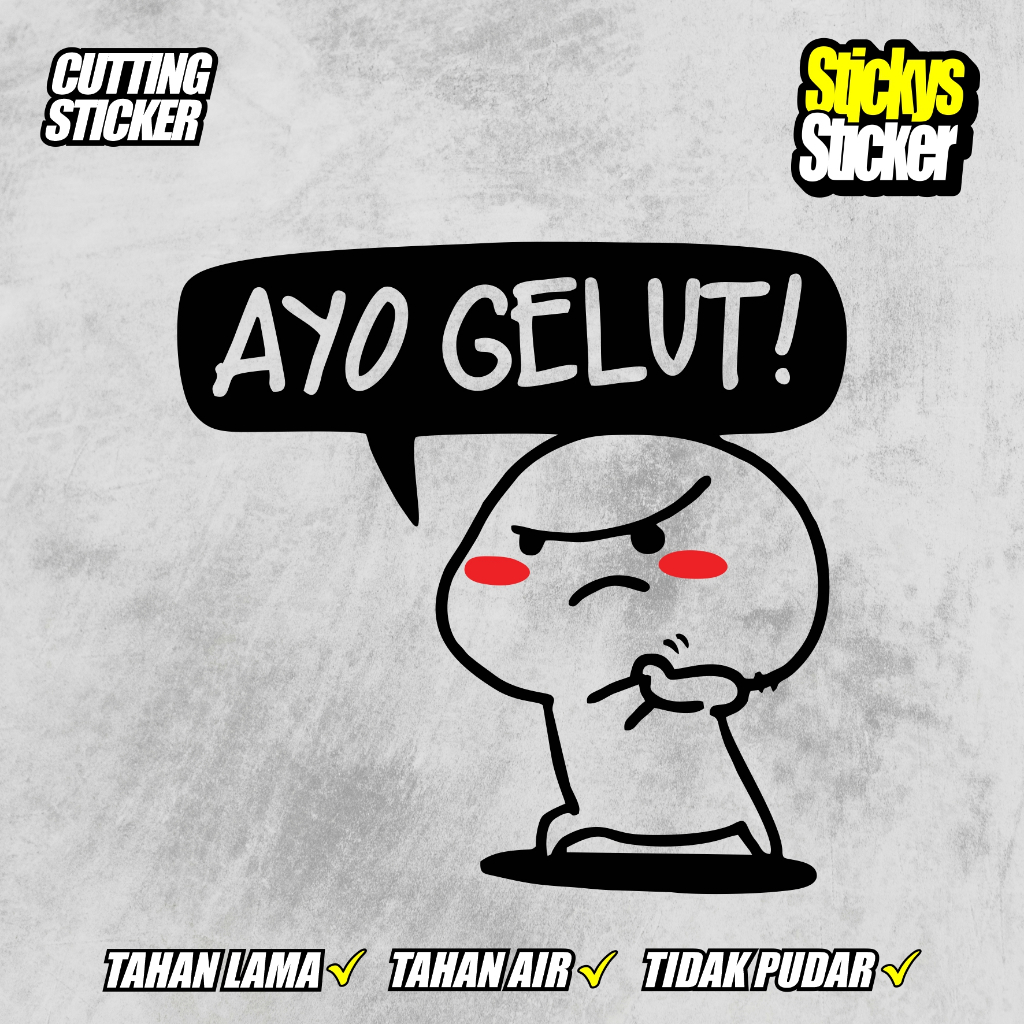 Jual Sticker MEME AYO GELUT cutting sticker EMOT AYO GELUT 2 pilihan ...