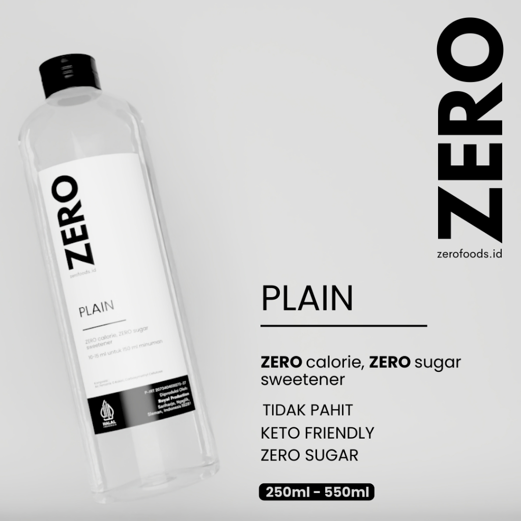 Jual Sirup Keto Diet 0 Calorie Bebas Kalori - ZERO 250 ml, 550 ml - Syrup Plain Original ...
