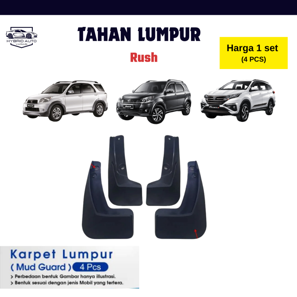Jual Tahan Lumpur All New Rush Terios Lama/Karpet Penahan Lumpur Mud ...