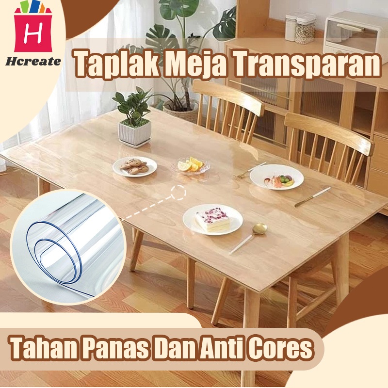 Jual Taplak Meja Transparan Bahan Mika Plastik PVC Transparan Mudah Dibersihkan Anti minyak ...