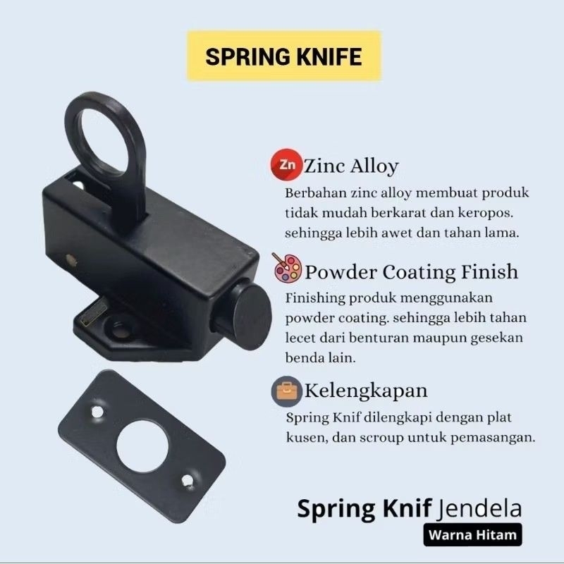 Jual spring knife jendela tebal / slot kunci jendela / tarikan jendela ...