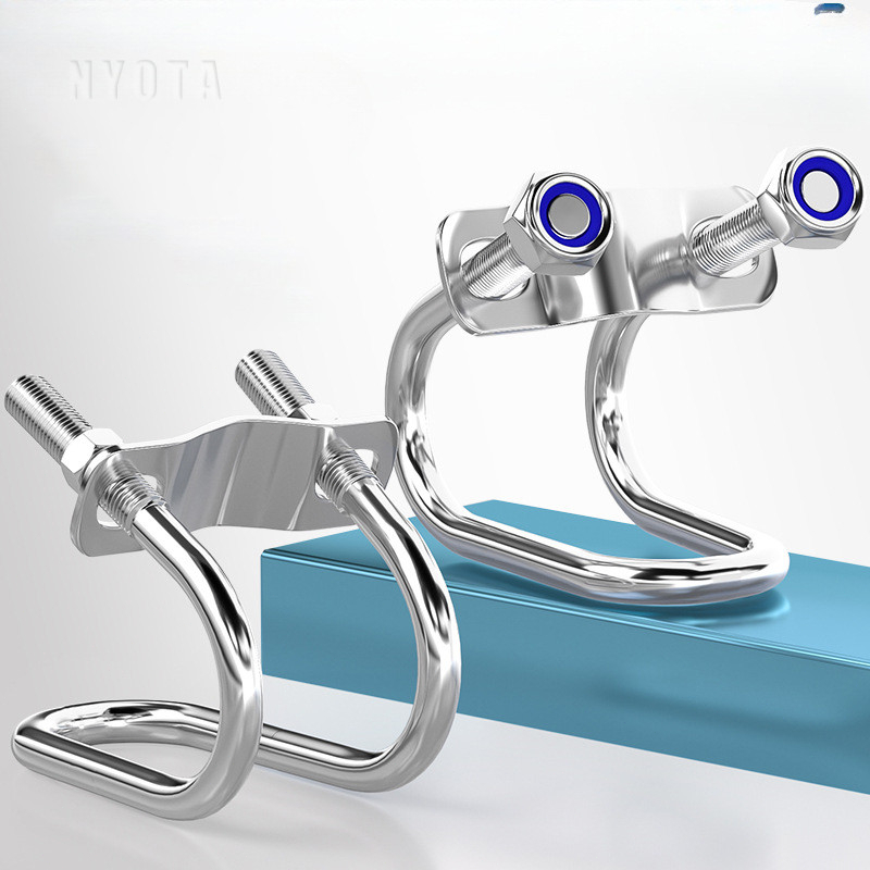 Jual Klem Pipa Plat Besi Seng Clamp Penjepit Pipa Baja M8 Double U ...