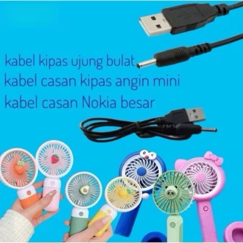 Jual AK Kabel bulat usb colokan besar/kabel cas nokia lama/kabel cas charger kipas portable mini ...
