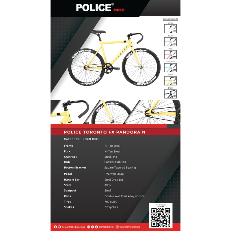 Jual Sepeda Fixie Hybrid Element Police Toronto FX Pandora | Shopee ...