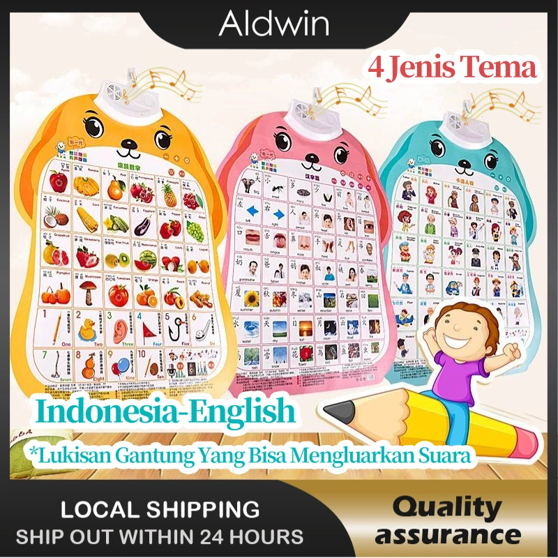 Jual Poster Pendidikan Bayi Belajar Membaca & Mainan Gantung dengan ...