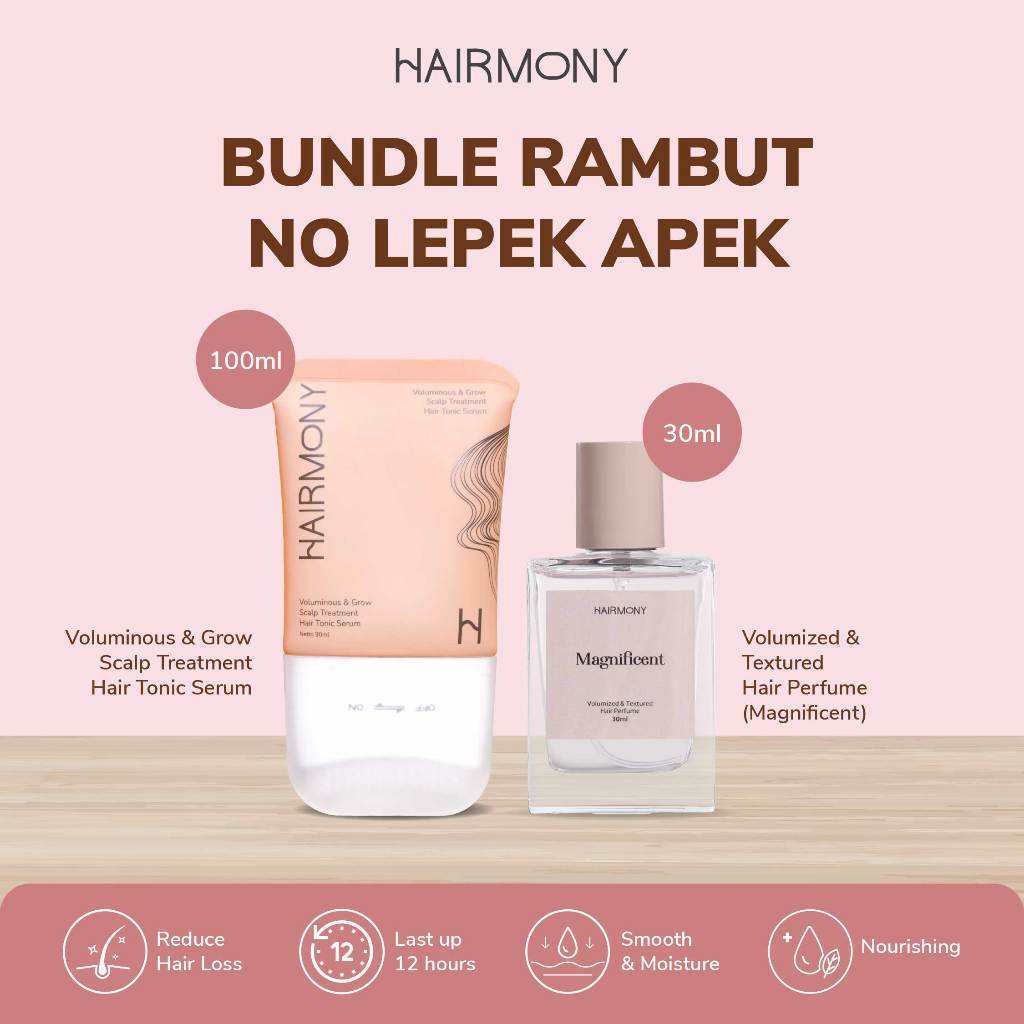 Jual [BUNDLE RAMBUT NO LEPEK APEK] Hairmony Hair Tonic Serum 100 ML + Hair Perfume | Shopee ...