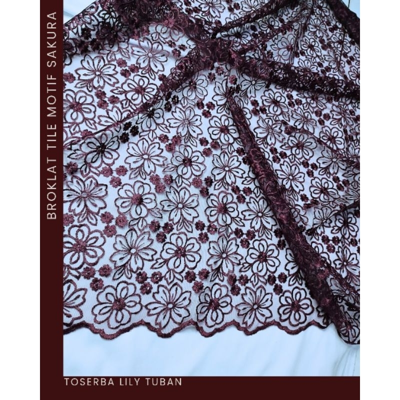 Jual Broklat Sakura/Tile Brokat/Bahan Kebaya | Shopee Indonesia