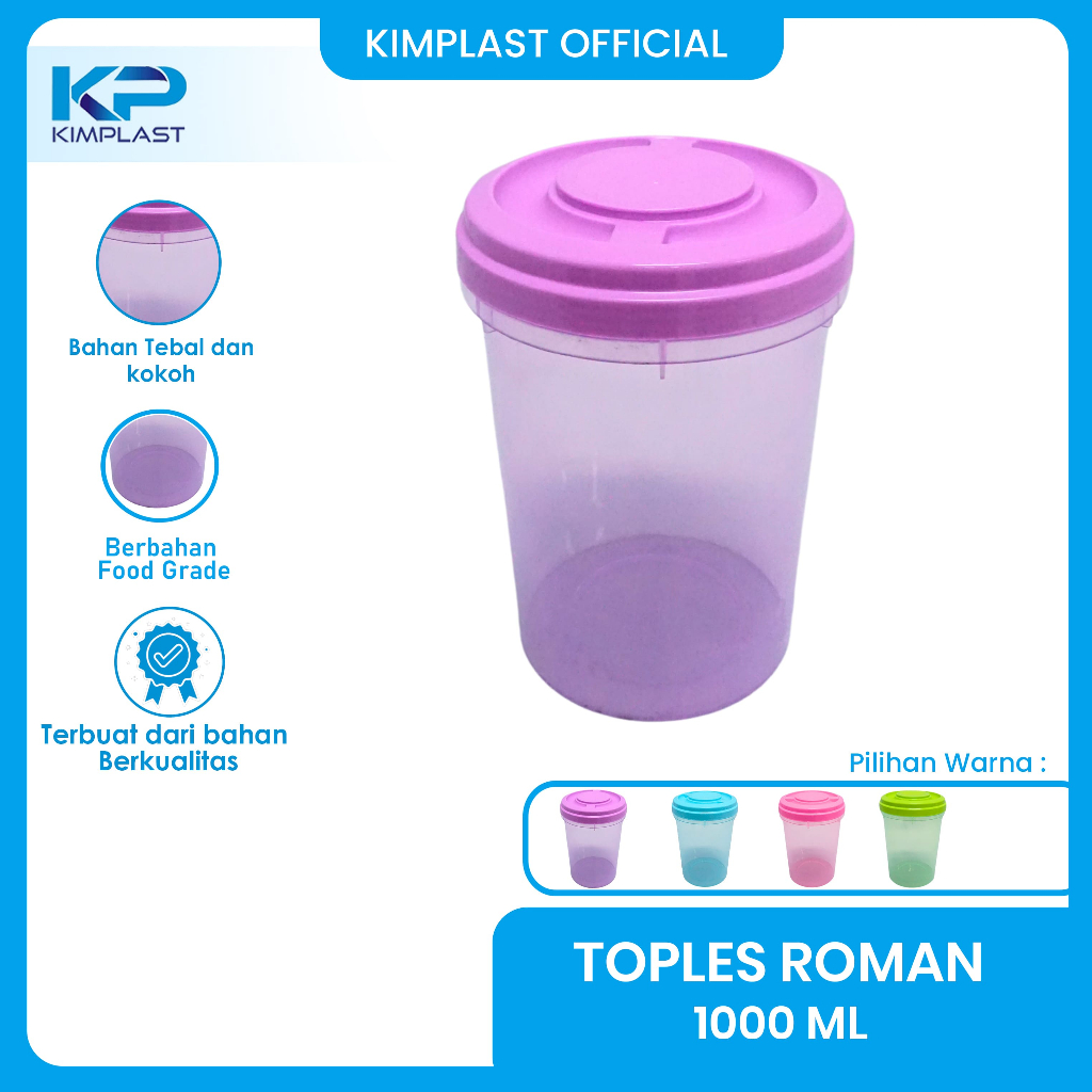 Jual Kimplast Toples Roman 1000 ML / Toples Plastik / Toples Murah ...