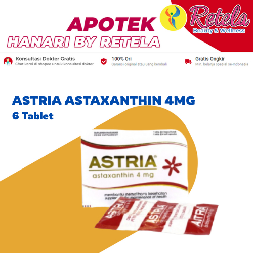 Jual ASTRIA ASTAXANTHIN 4MG 1 STRIP ISI 6 TABLET | Shopee Indonesia