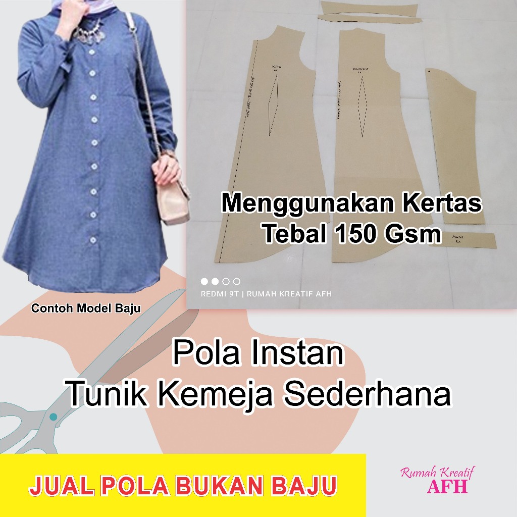 Jual Pola Tunik Dewasa - Pola Instan Tunik Wanita Dewasa | Shopee Indonesia