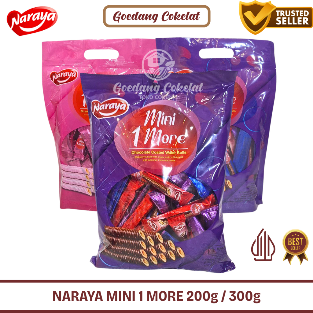 Jual Naraya Mini 1 More Chocolate Strawberry Coklat Wafer Roll Rolls 200g 240g 300g | Shopee ...