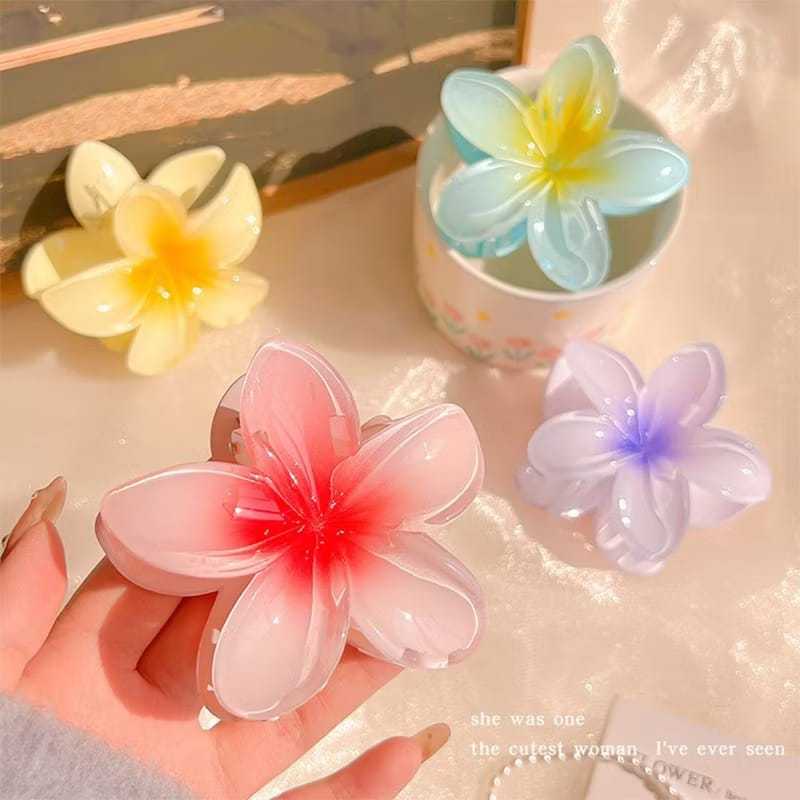 Jual JEPIT BUNGA KAMBOJA UKURAN 8CM JEPIT RAMBUT WANITA BAHAN AKRILIK ...