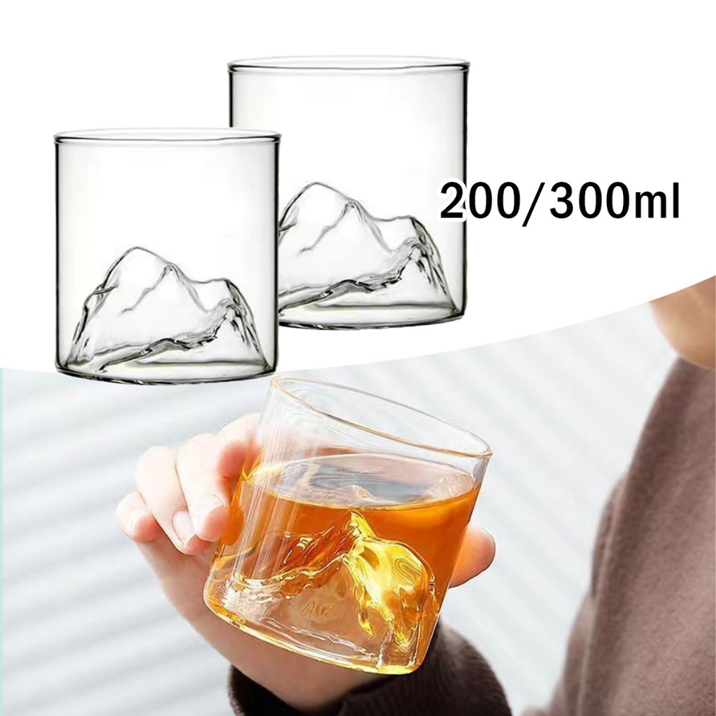 Jual Gelas Kaca 3D Gelas Whiskey gelas kaca es teh Motif Gunung Gelas ...