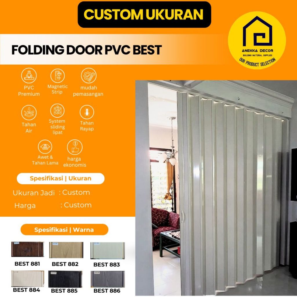 Jual BEST Folding Door PVC | Pintu Lipat Harmonika | Partisi sekat ...