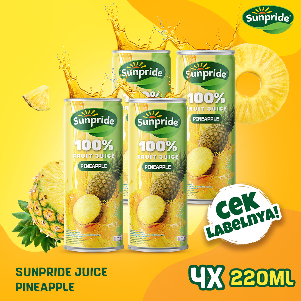 Jual [Isi 4] Sunpride Juice Pineapple 220 ml | Shopee Indonesia