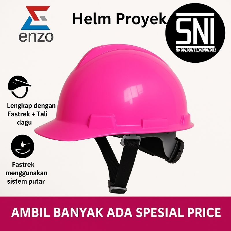 Jual Helm Proyek /HELM APD /helm safety enzo PINK | Shopee Indonesia