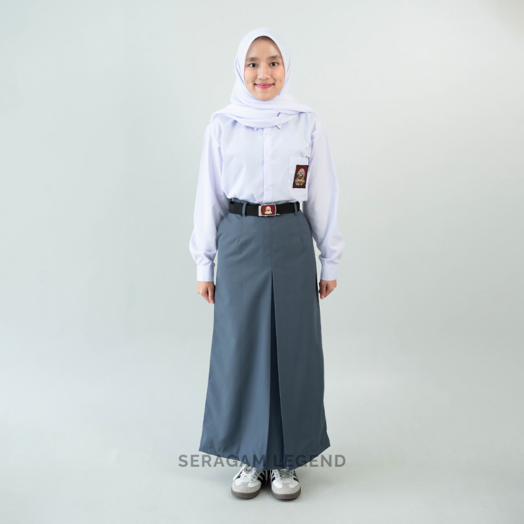 Jual Rok Seragam Sekolah SMA Abu Abu Panjang Span - Seragam Legend | Shopee Indonesia