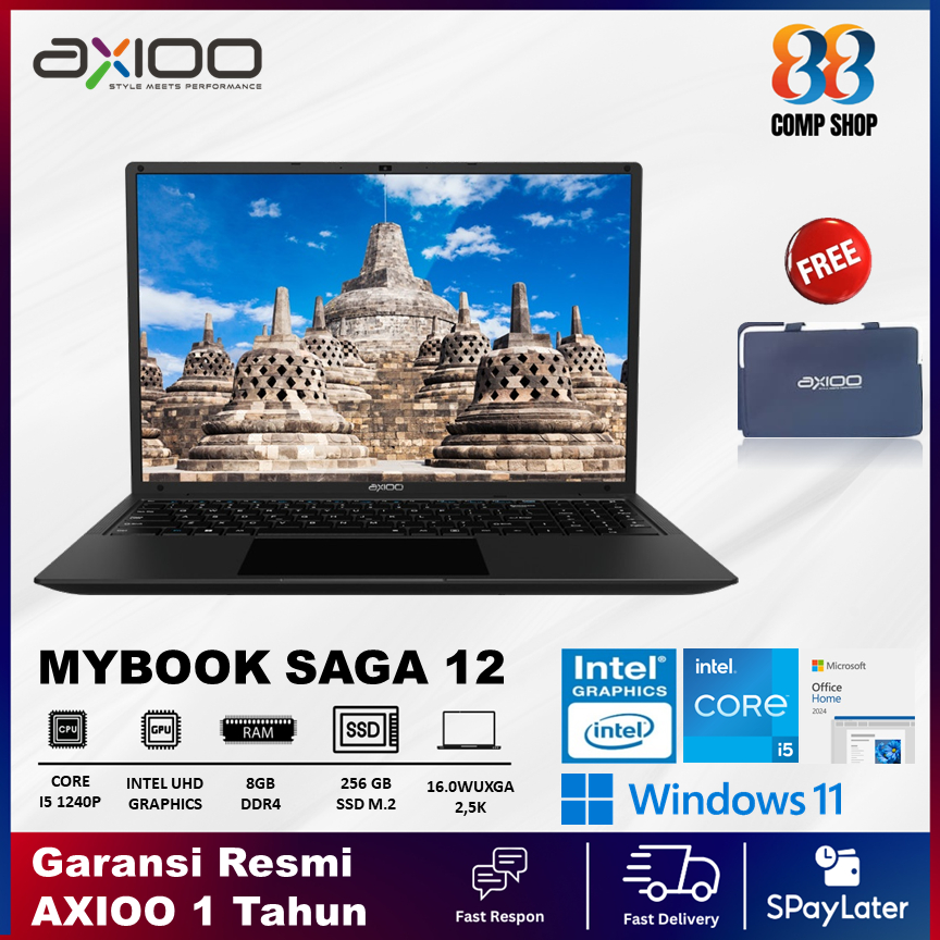 Jual LAPTOP AXIOO MYBOOK SAGA 12 I5 1240P 16GB 512GB W11 16.0WQXGA 2.5K ...