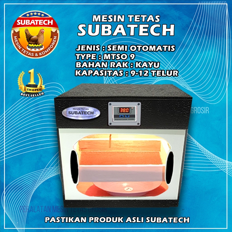 Jual Mesin Tetas Telur Semi Otomatis Penetas SUBATECH MTSO 9 12 ...