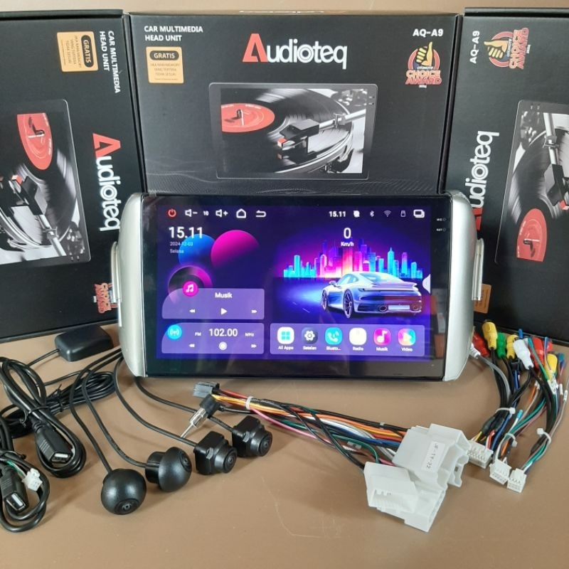 Jual PAKET ANDROID 10 INCH INNOVA REBORN + 360 KAMERA ANDROID AUDIOTEQ ...