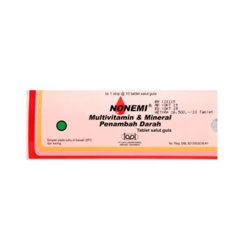 Jual Nonemi Strip 10 Tablet - Suplemen untuk Pengobatan Anemia dan ...