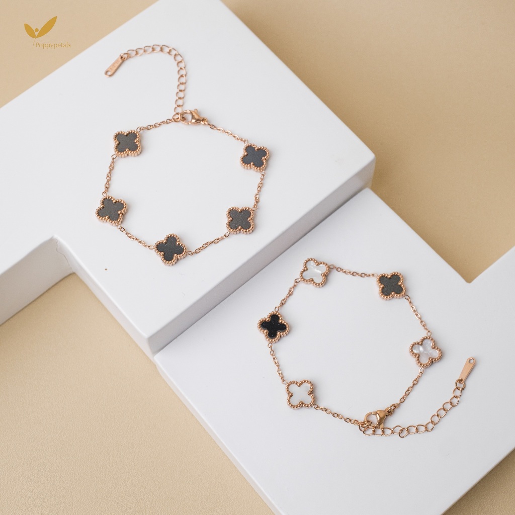 Jual Poppypetals Kindra Bracelet - Gelang Clover Titanium Wanita Korea ...