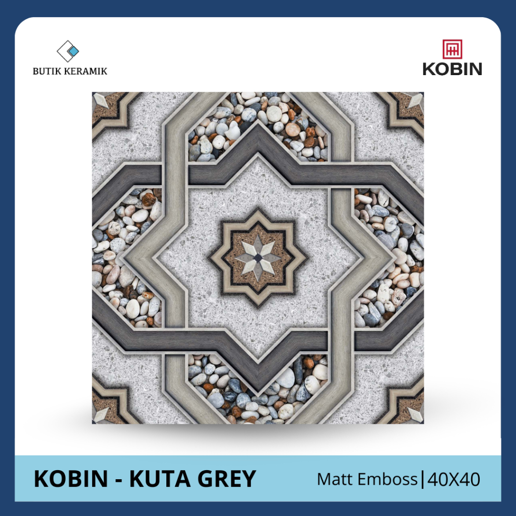Jual Keramik 40x40 Matt Emboss | Kobin | Kuta Series | Matt Emboss | Grade A / KW 1 | Keramik ...