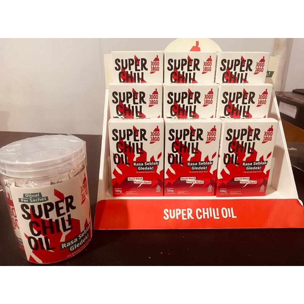 Jual SUPER CHILI OIL JOGO JAGO PER BOX ISI 10 SACHET | Shopee Indonesia