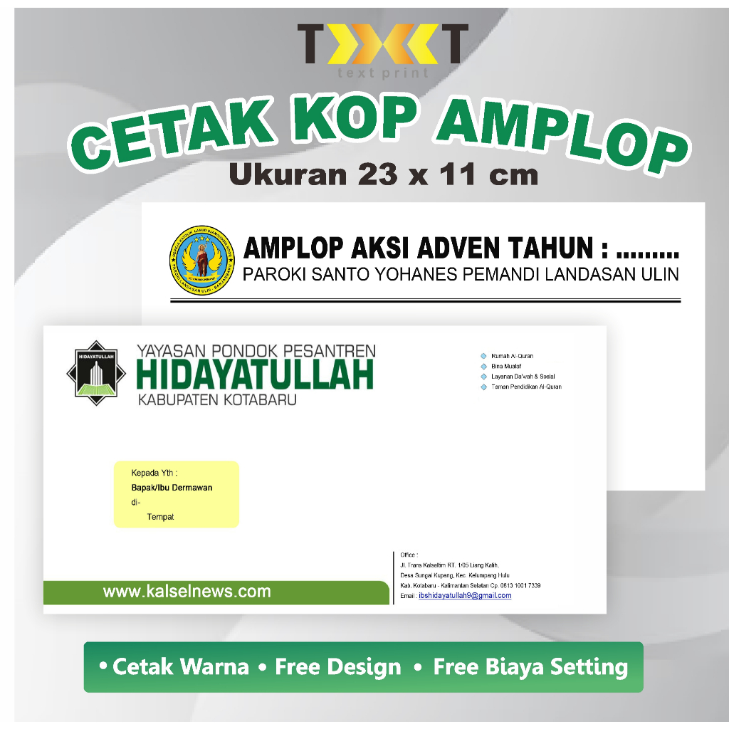 Jual CETAK KOP AMPLOP INSTANSI, PERUSAHAAN, SUMBANGAN CUSTOM | Shopee Indonesia