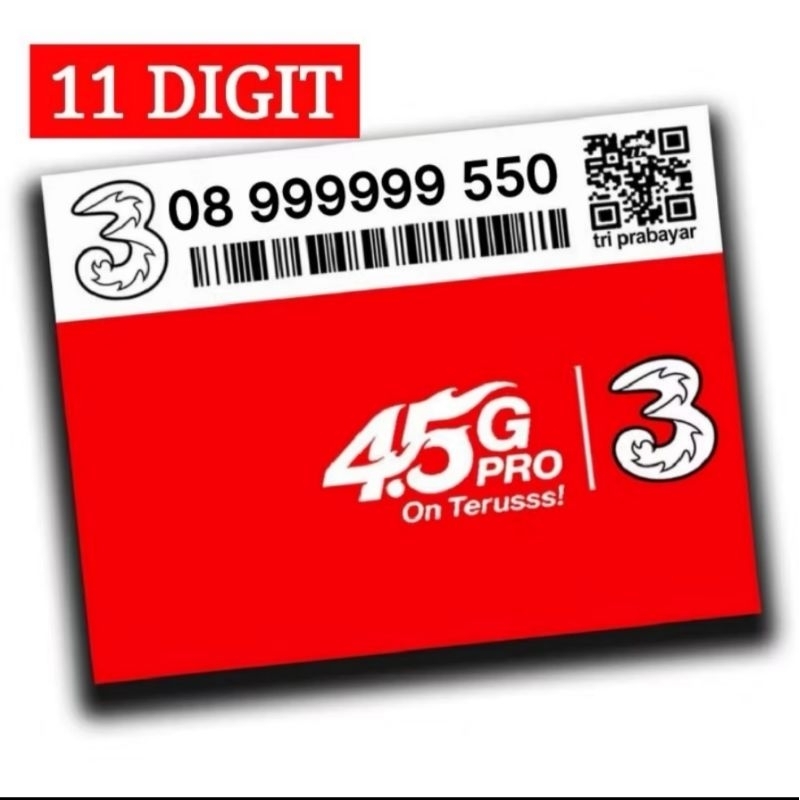 Jual 100% REGULER Tri cantik seri hexa 9 angka besar 11 digit pula mantul limited jarang ada 4G ...