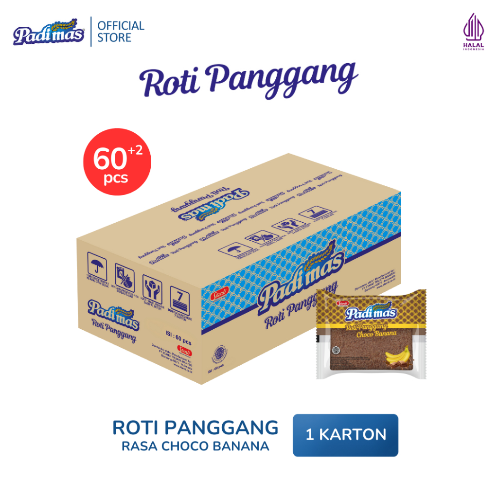 Jual Roti Panggang Padimas Choco Banana Extra2 Karton | Shopee Indonesia